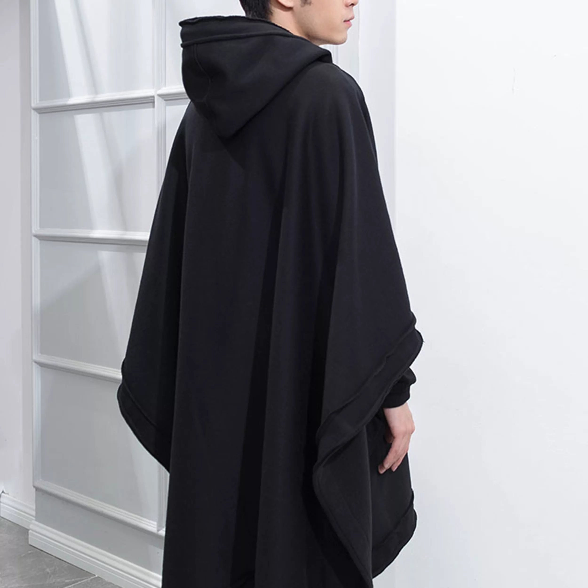 Men’s Fashion Black Hooded Cape / Ponchomo / Discover style with poncho
